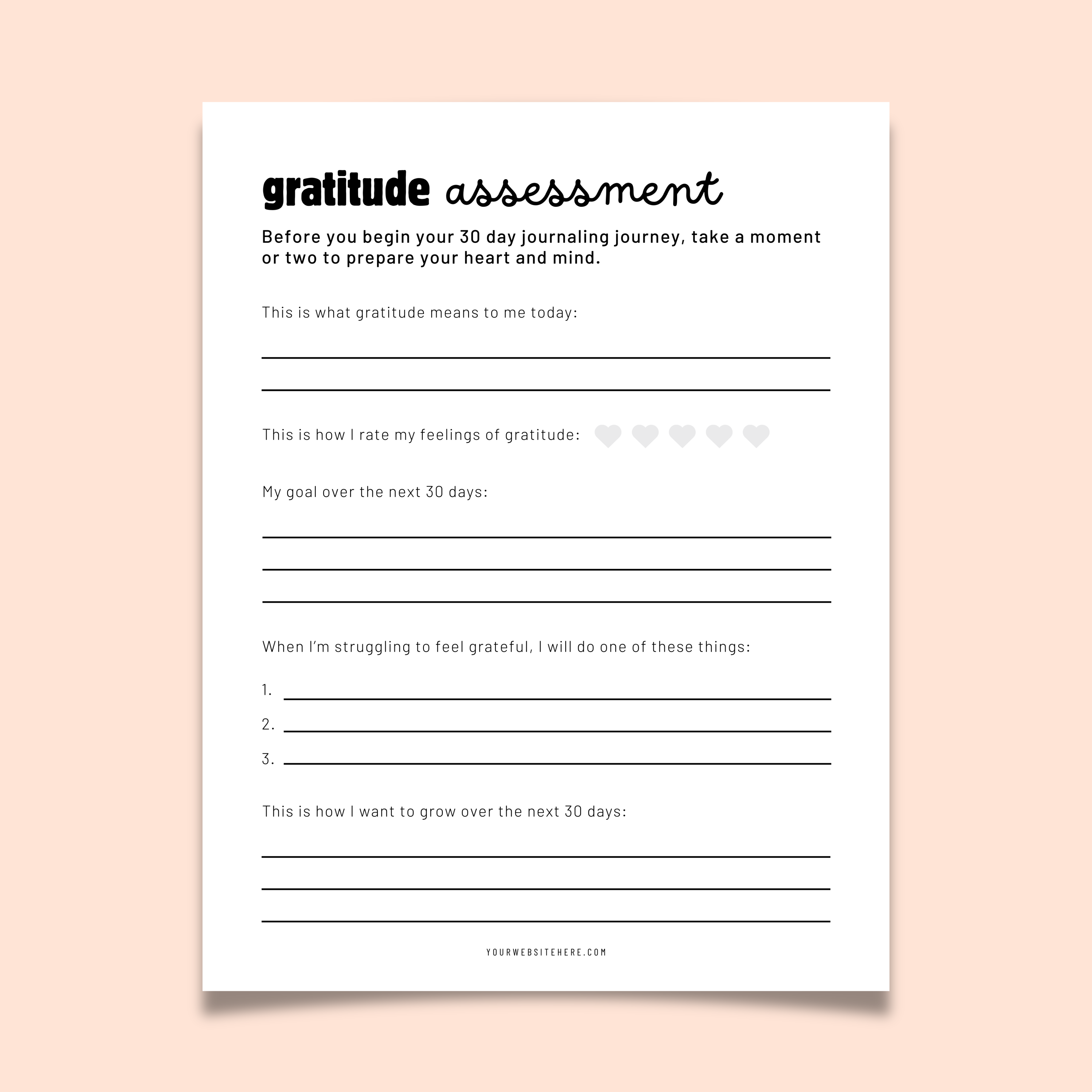 The Extraordinary Printable Gratitude Journal Template Kit - Cupcakes ...