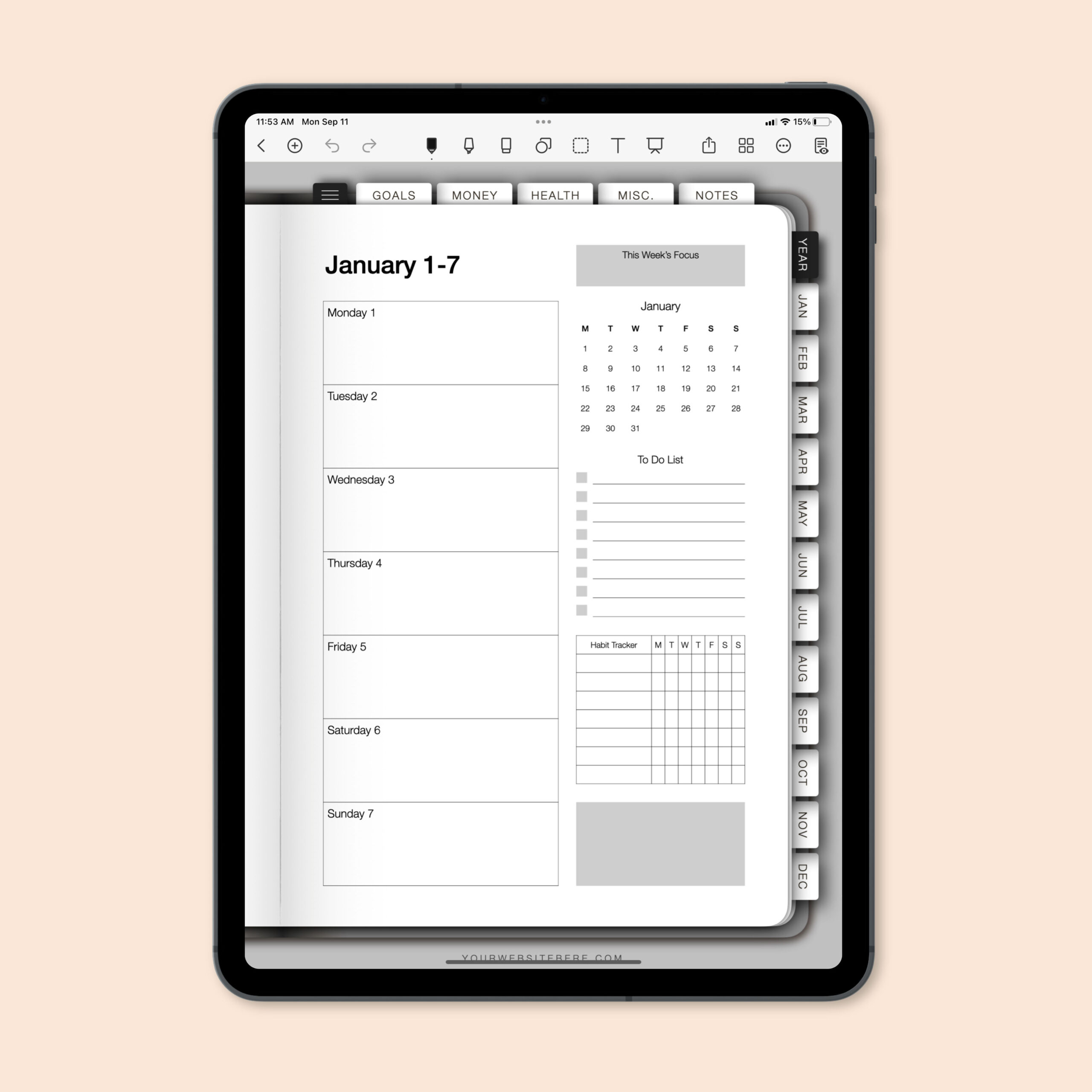 The Dreamy Dated Digital Planner Templates - Cupcakes & Haystacks