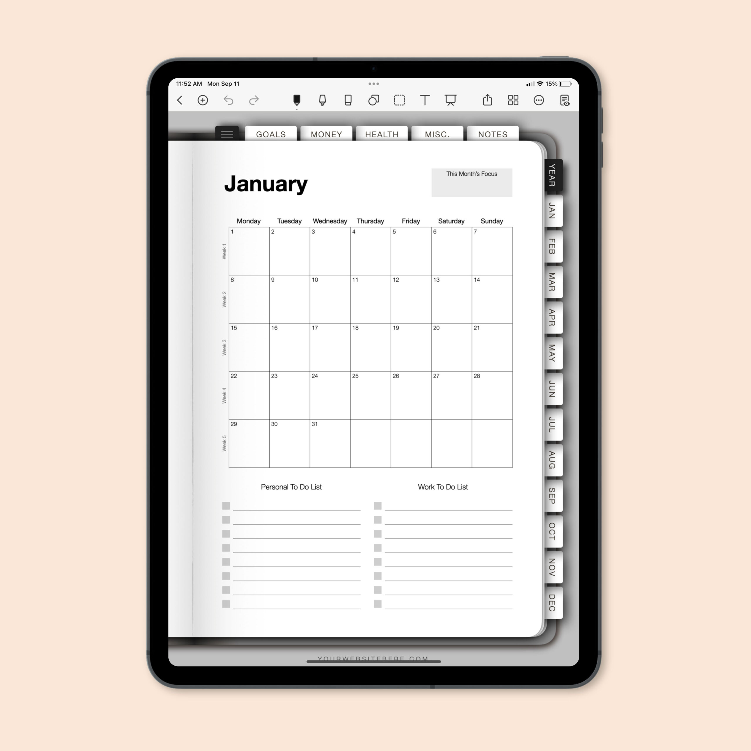 The Dreamy Dated Digital Planner Templates - Cupcakes & Haystacks